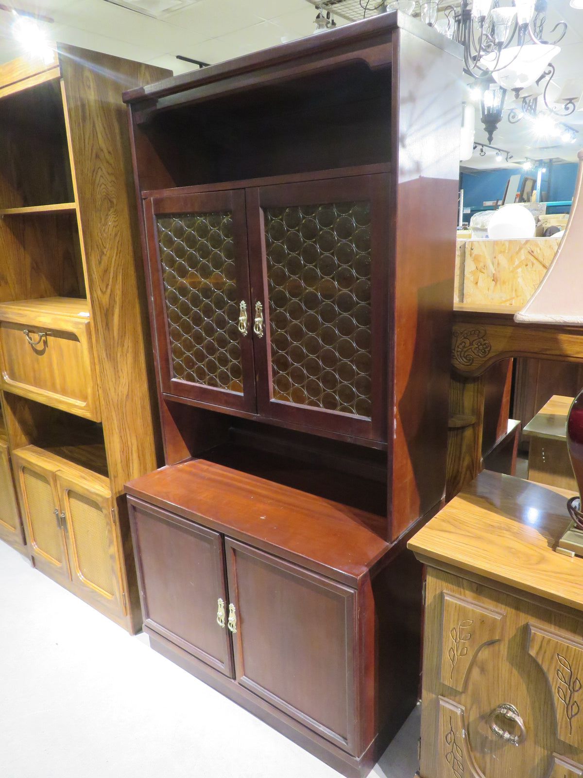 2 Piece Storage Unit with Upper Decorative Glass Cabinet – Habitat ...