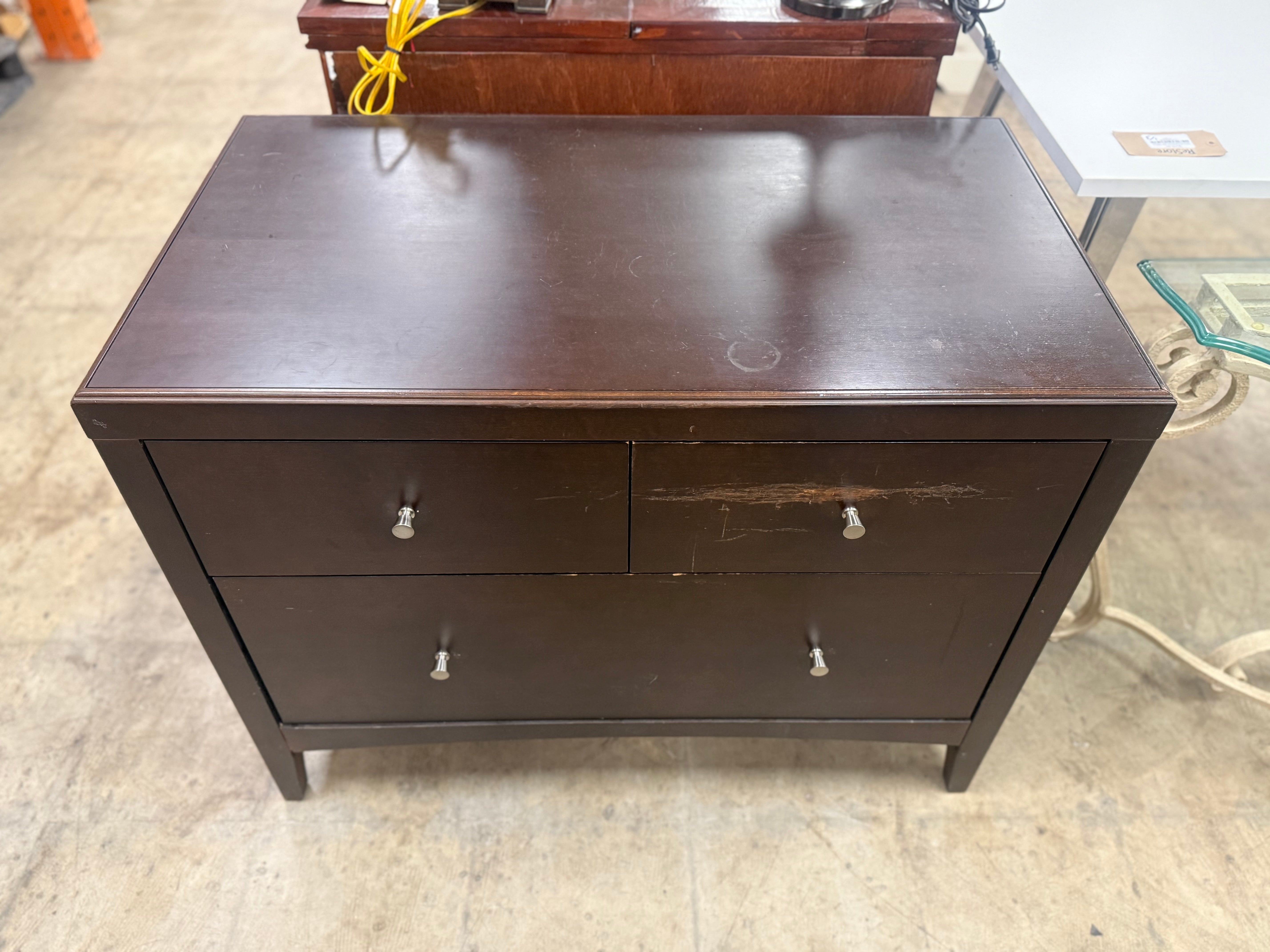 Small Dark Mahogany Brown 3 Drawer Dressers – Habitat ReStore GTA