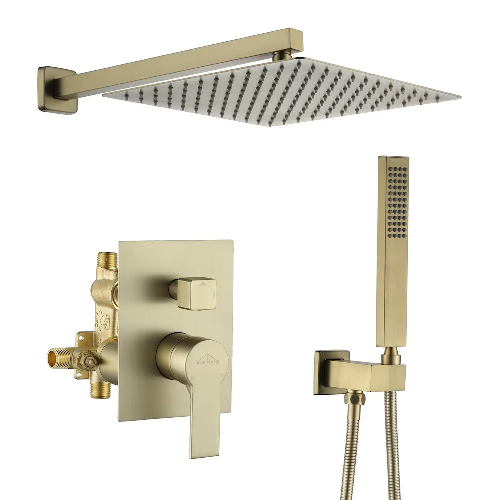 Boyel Living 12 in. Wall Mount Shower System Dual Shower Heads with Ro ...