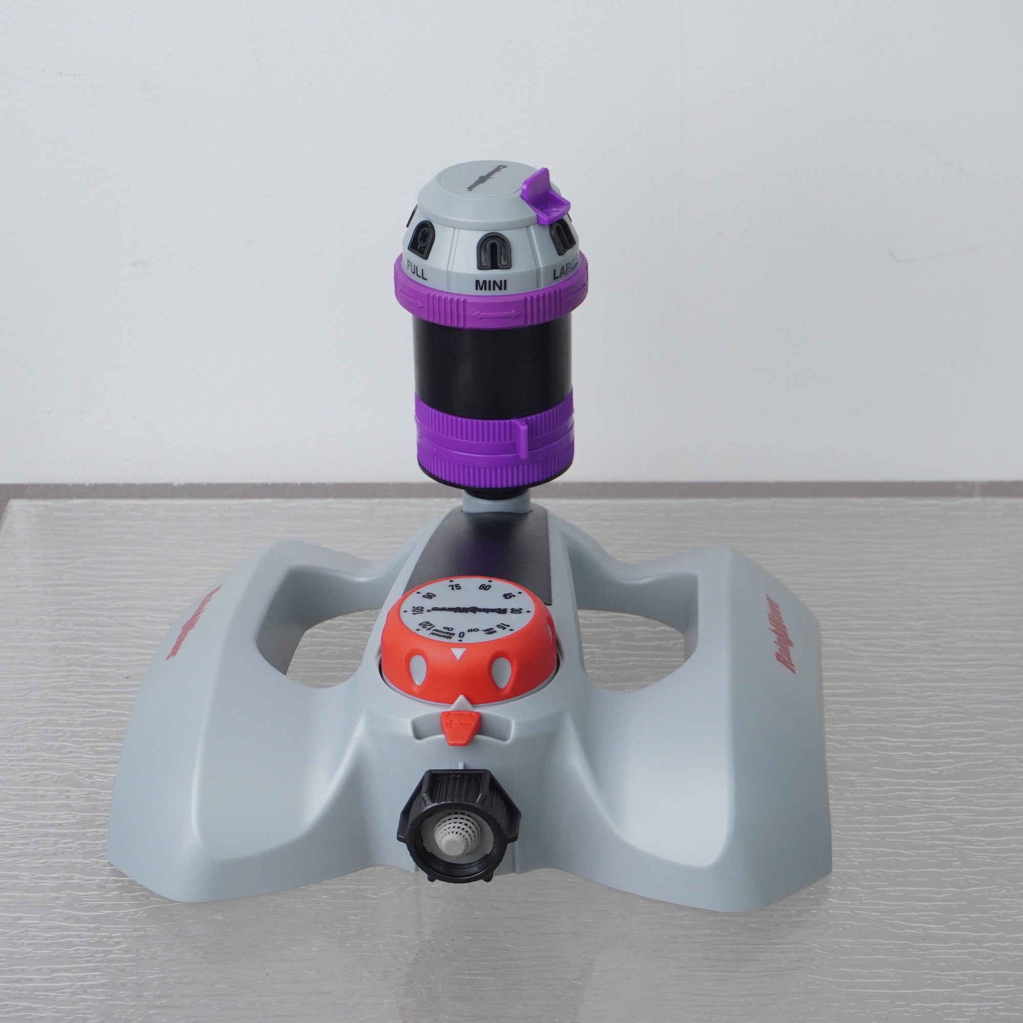 10-Inch Rainwave 6 Pattern Rotary Sprinkler with Timer on Base ...