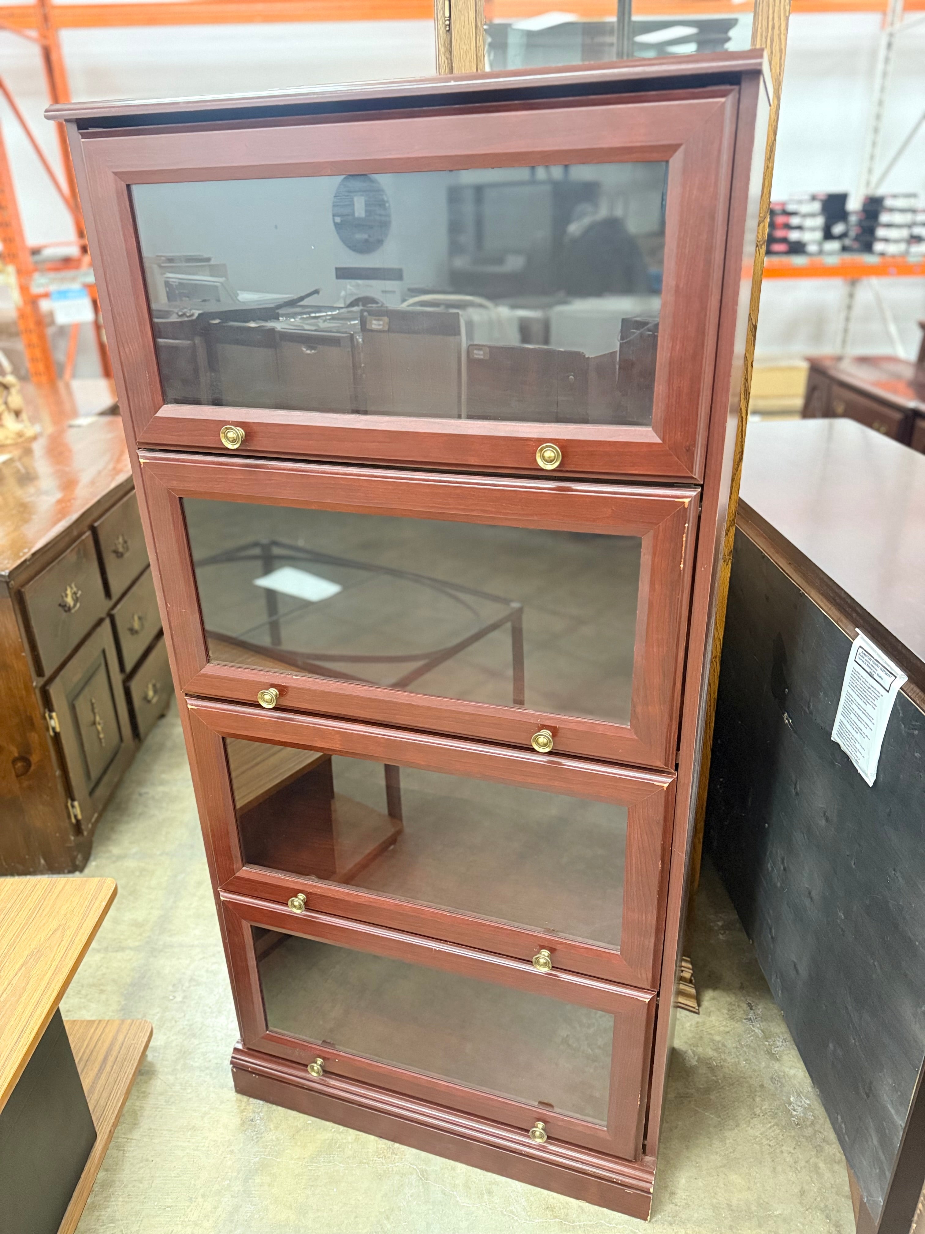 Reddish Brown 4-Tier Wooden Display Cabinet – Habitat ReStore GTA