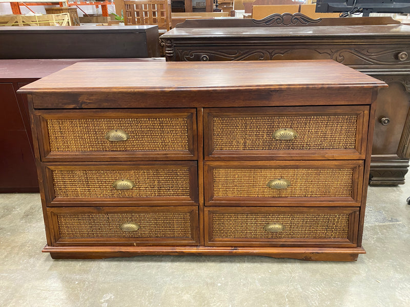 British Colonial Woven Wicker Six - Drawer Dresser – Habitat ReStore GTA