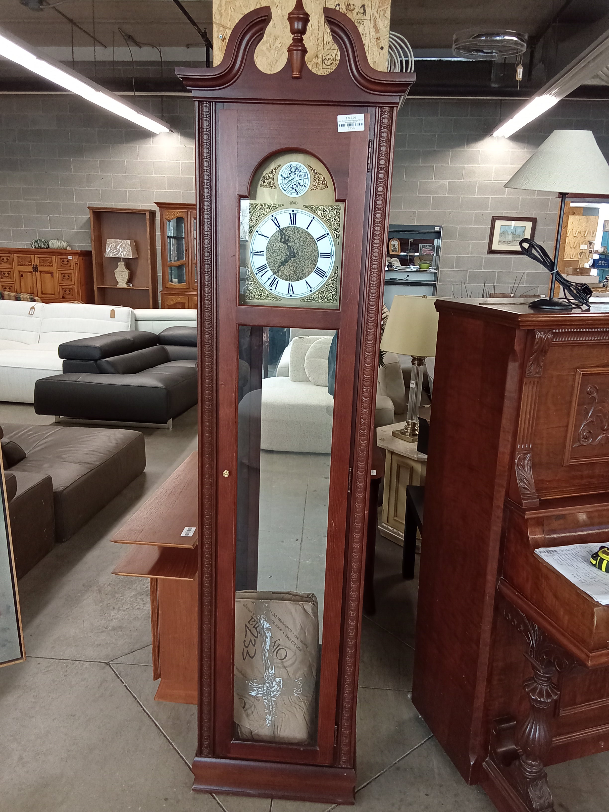 Rich Reddish-Brown Traditional Grandfather Clock #BM7 – Habitat ReStore GTA