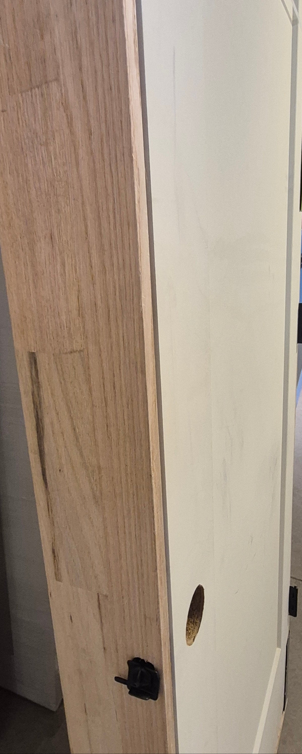 30"W x 80"H x 4 9/16"D 1-Panel Solid Core Door LH with Oak Door Frame ...