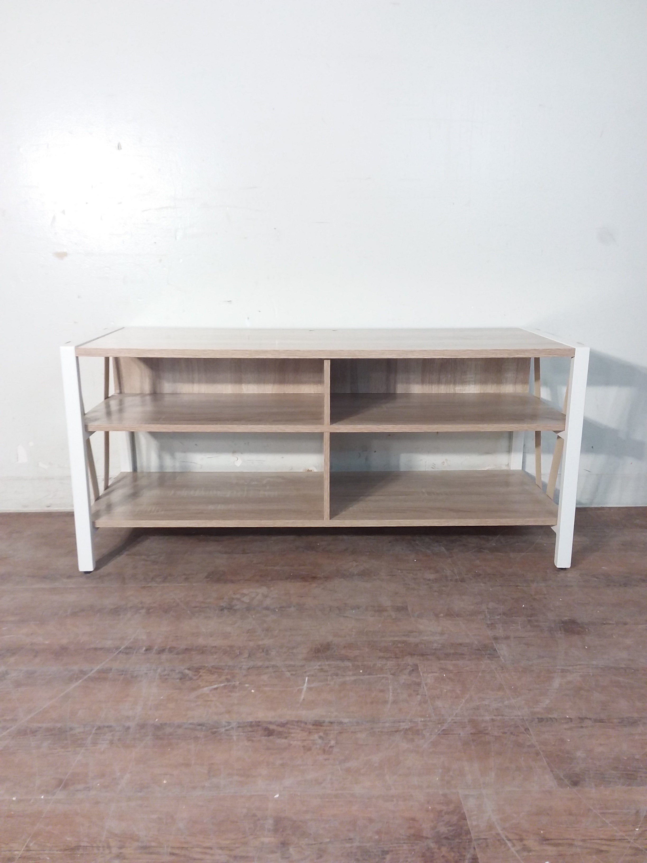 White & Wood Grain-Look TV Stand – Habitat ReStore GTA